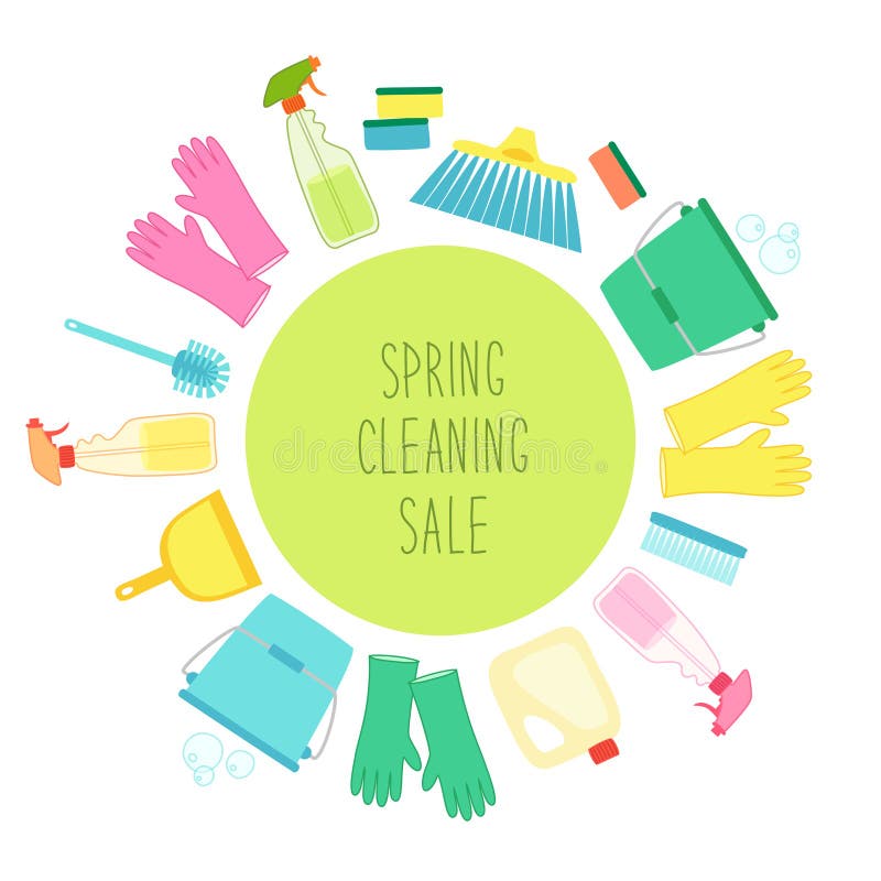 Cute Vivid Spring Cleaning Background with Hand Written Text Stock ...