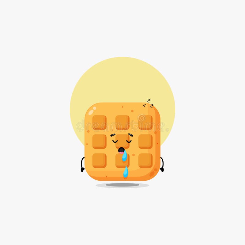 Cute Waffle Character Sleeping Stock Illustration - Illustration of ...
