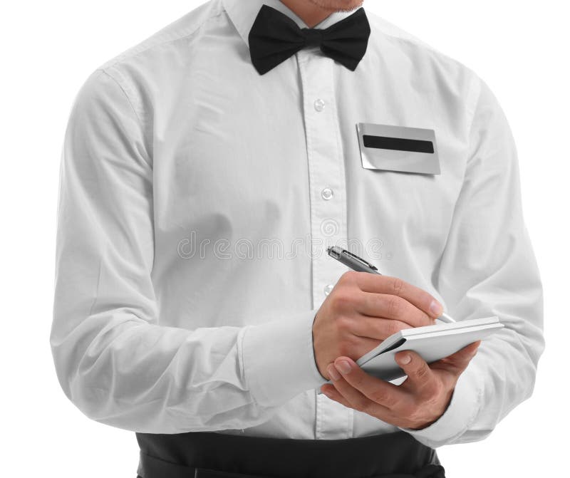 Cute Waiter Taking an Order Stock Image - Image of serve, hold: 116579355