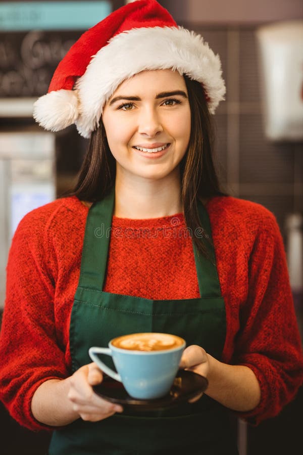 Cute Waitress Giving a Coffee To Customer Stock Image - Image of cafe ...