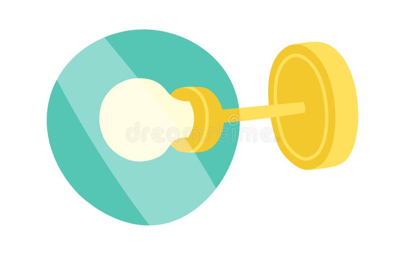 Cute Wall Lamp Flat Icon Decorative Spotlight Stock Vector ...