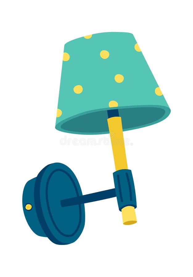 Cute Wall Lamp Flat Icon Decorative Spotlight Stock Vector ...