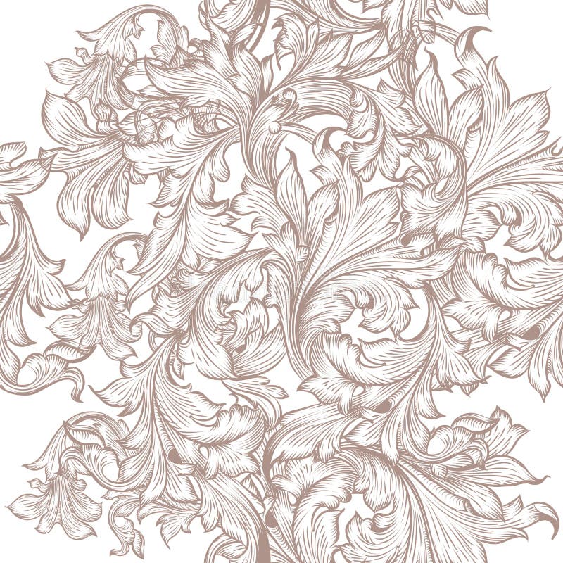 Cute Wallpaper Pattern in Vintage Style with Classic Swirls Stock ...