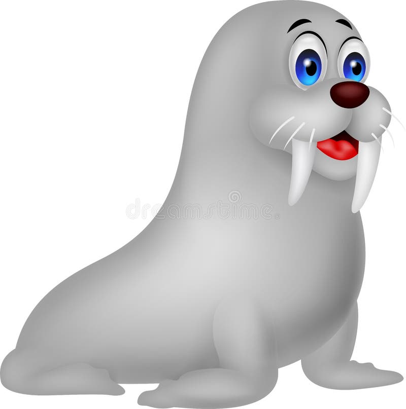 Cute walrus cartoon stock vector. Illustration of amusing - 33231289