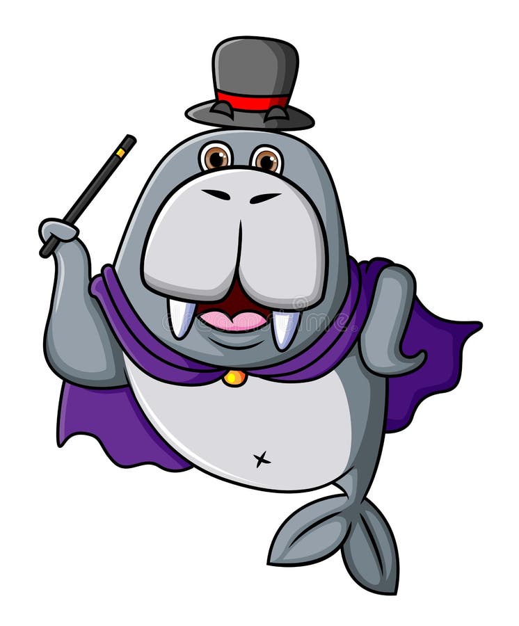 The Cute Walrus is Doing the Magic with the Magician Costume and the ...