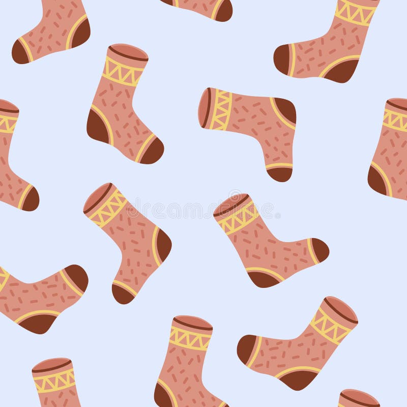 Cute Warm Socks. Seamless Pattern in Cartoon Style Stock Vector ...