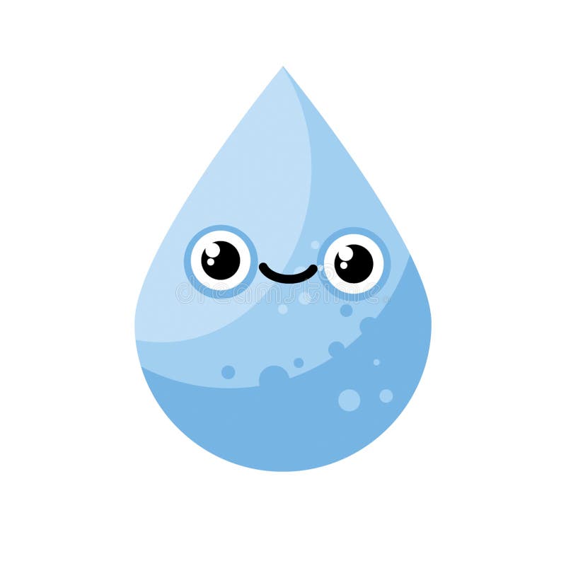 Cute water drop stock vector. Illustration of blue, funny - 354381604