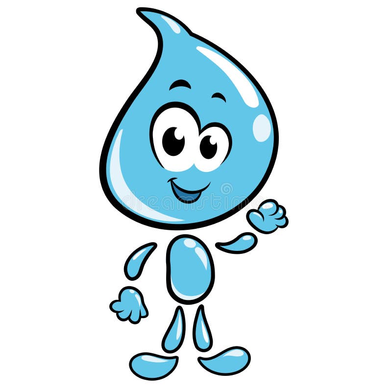 Cute Water Character Collection Color Illustration Stock Vector ...
