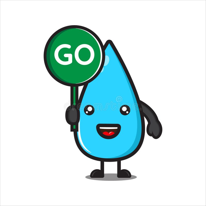 Cute Water Mascot Thumbs Up Stock Vector - Illustration of friendly ...