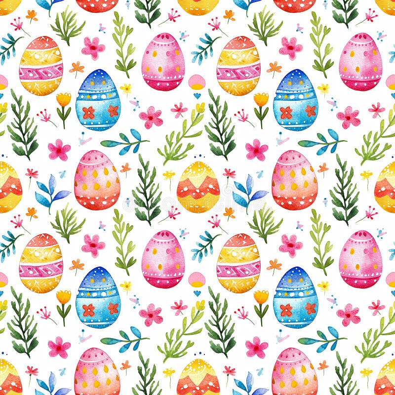 Cute Watercolor Easter Pastel Background Pattern Stock Photo - Image of ...