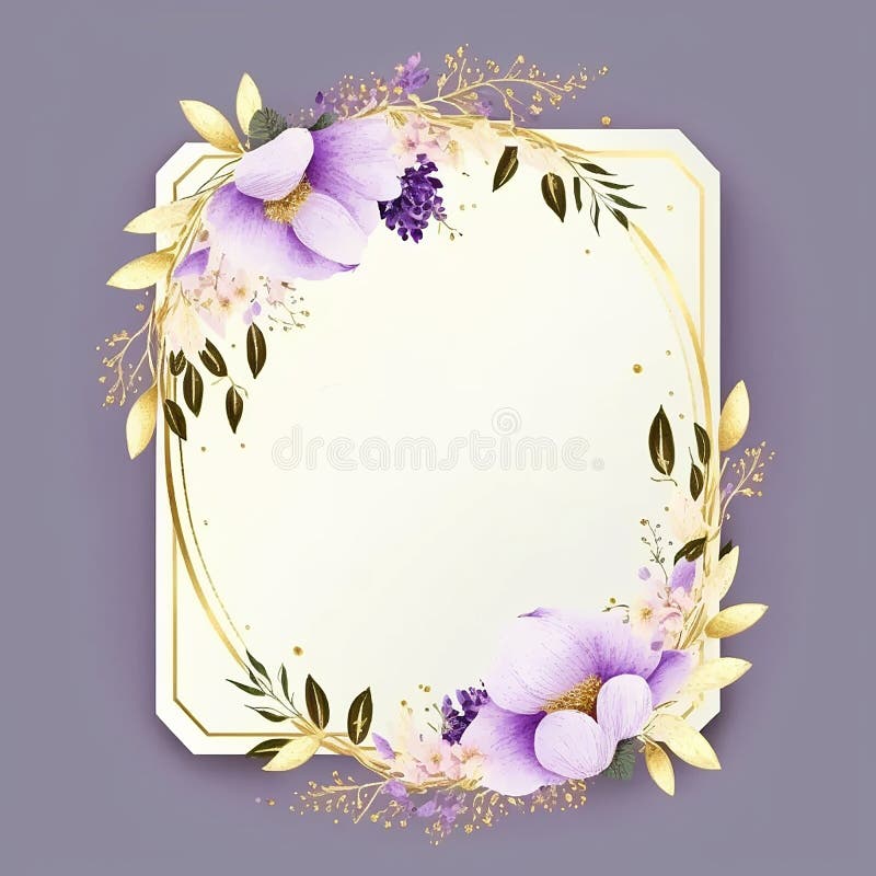 Cute Watercolor Floral Frame. Illustration Generative AI Stock ...