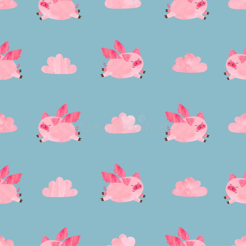 Flying pigs stock illustration. Illustration of painting - 3684506