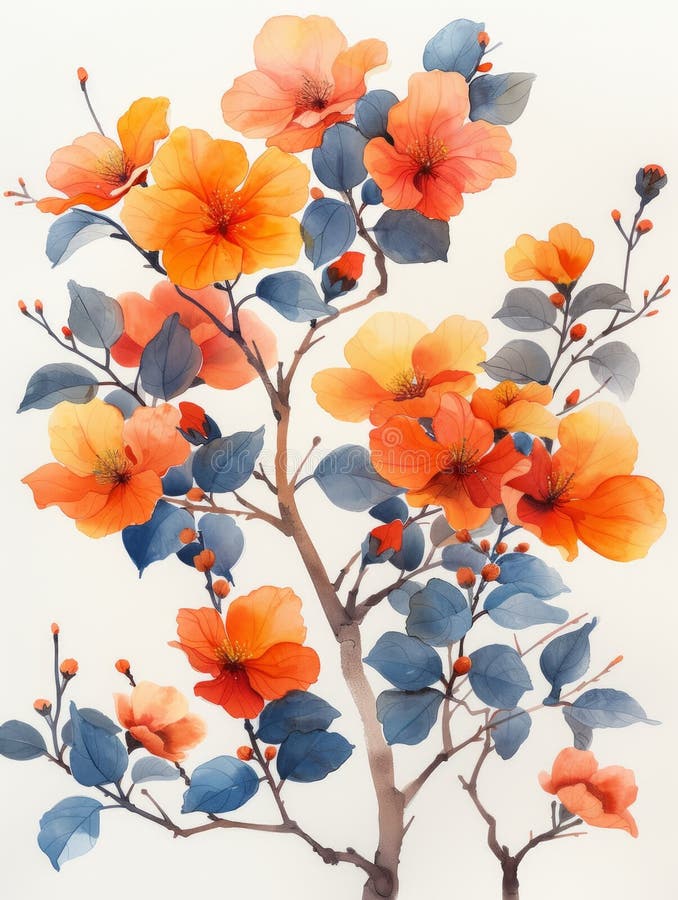 Cute Watercolor Tree Set Isolated on White Background Generative AI ...