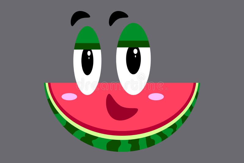 Cute Watermelon, Cartoon Character. Illustration Isokated on Background ...