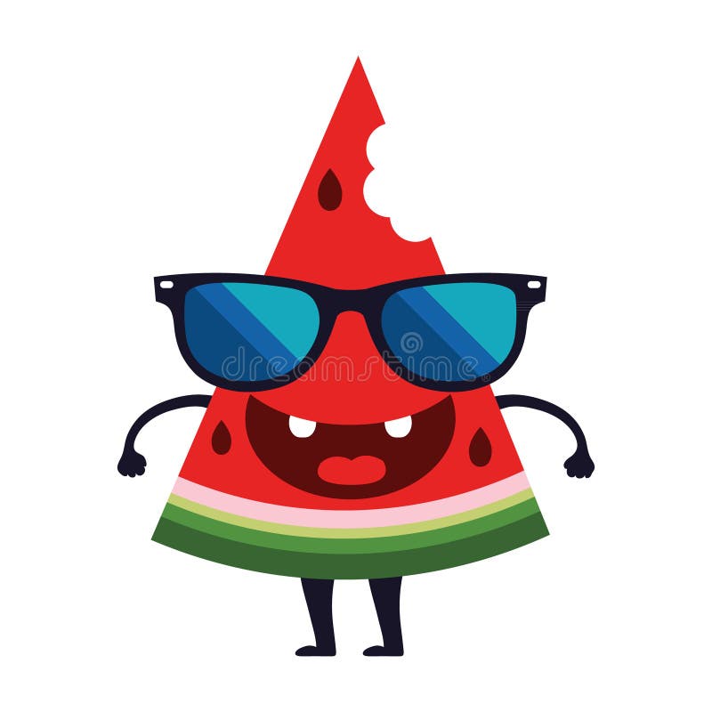 Cute Watermelon Character Vector Design Cartoon Stock Vector ...