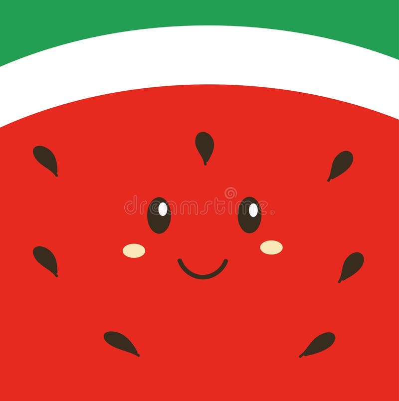 Cute watermelon face stock illustration. Illustration of blue - 87567221
