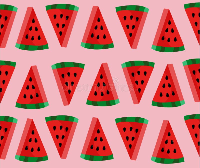 Cute Watermelon Slice Pattern Stock Vector - Illustration of natural ...