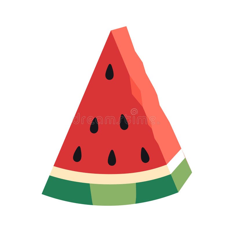 Cute Watermelon Slice Triangular Shape with Seeds. Trendy Modern Vector ...