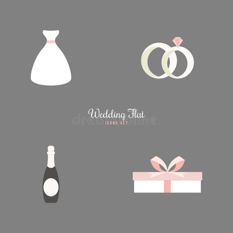 Cute Wedding Objects stock vector. Illustration of lettering - 67930568