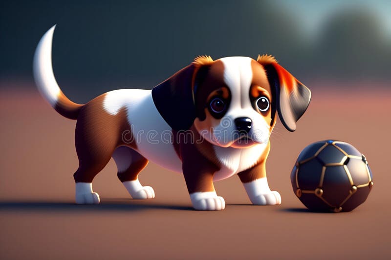 Cute Welsh Corgi Dog in Low Poly Style. 3d Rendering Stock Illustration ...