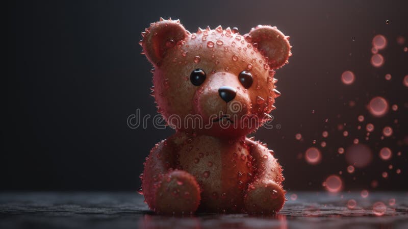 Cute Wet Teddy Bear Created with Generative AI Technology Stock ...