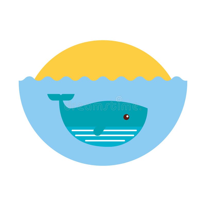 Cute whale isolated icon stock vector. Illustration of element - 94896182