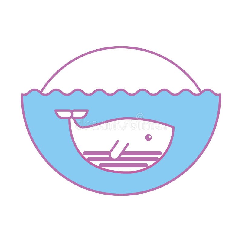 Cute whale isolated icon stock vector. Illustration of flat - 94896899