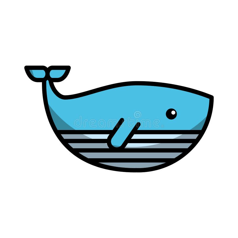 Cute whale isolated icon stock vector. Illustration of aquatic - 94897266