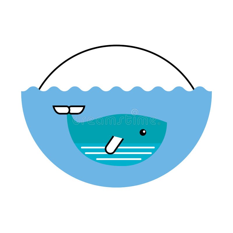 Cute whale isolated icon stock vector. Illustration of character - 94898336