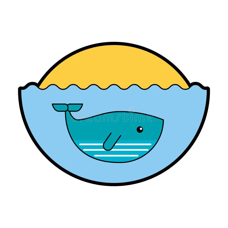 Cute whale isolated icon stock vector. Illustration of concept - 94920174