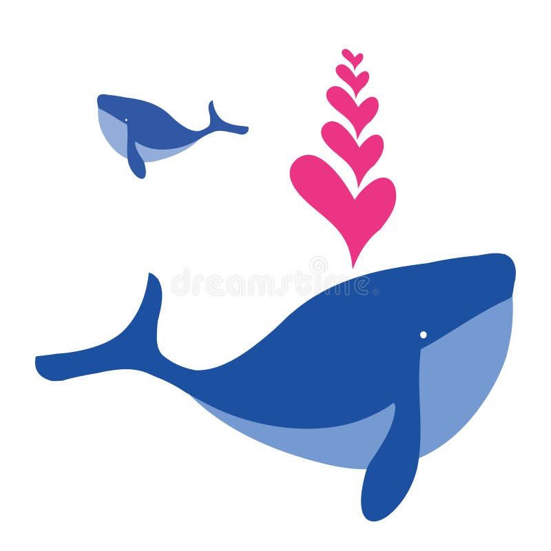 Cute Pink Whale Heart Shape Love Stock Illustrations – 34 Cute Pink ...