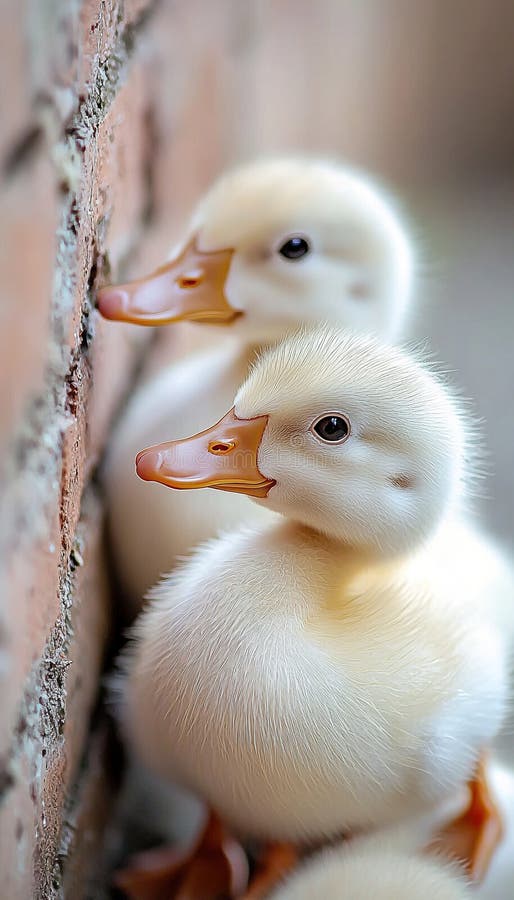 Cute White Baby Ducks. Generative Ai Stock Image - Image of summer ...