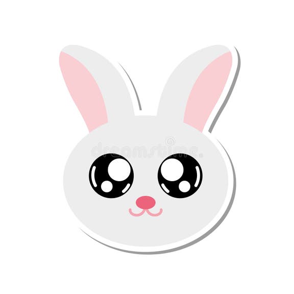 Cute White Bunny Face. Vector Stock Vector - Illustration of mascot ...
