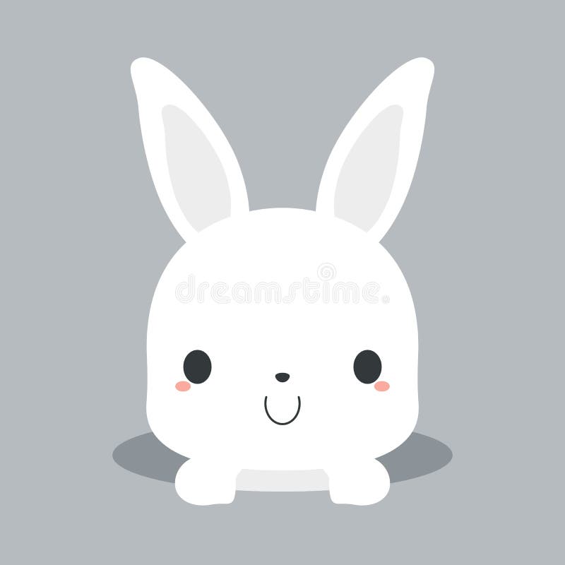 Cute White Bunny Rabbit Appearing from Hole. Stock Vector ...