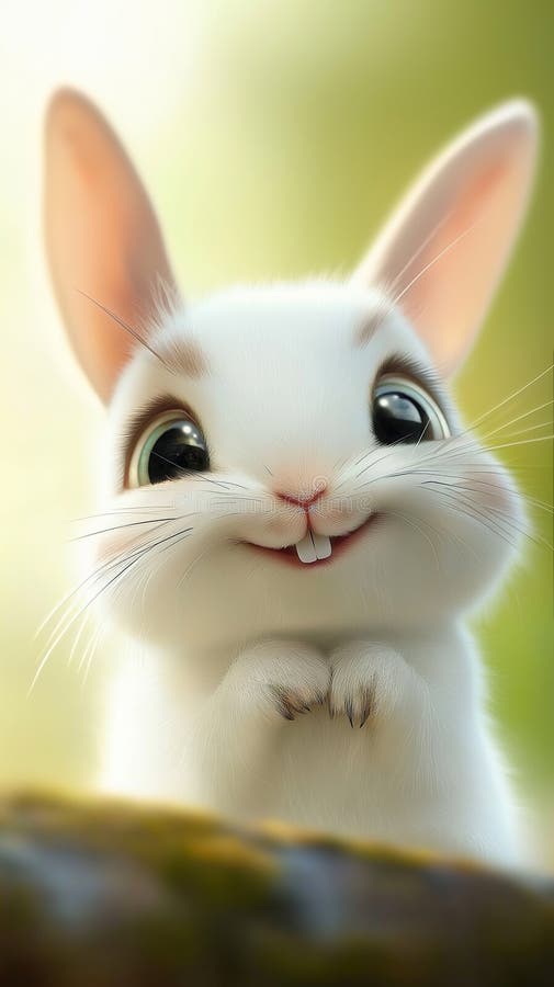 Cute White Bunny Wallpaper