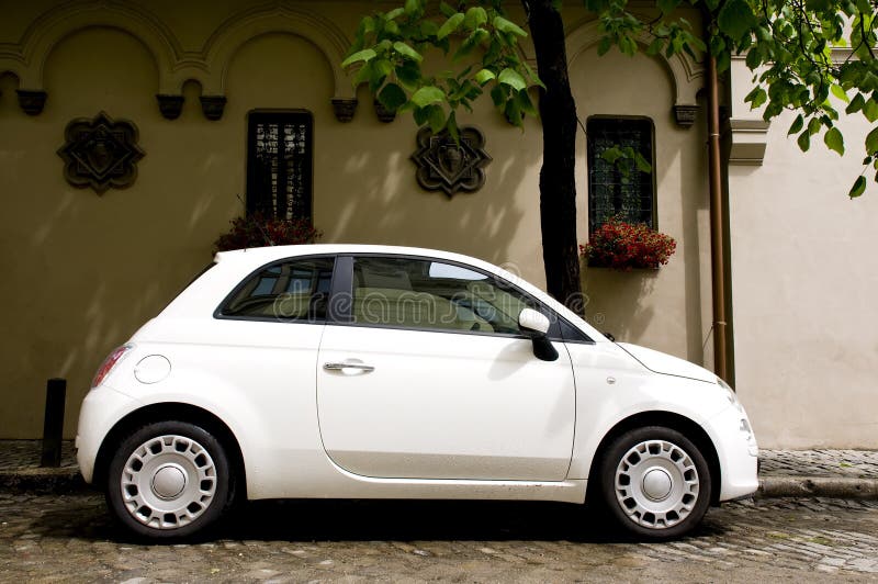 Cute white car stock photo. Image of europe, model, earth - 14700306