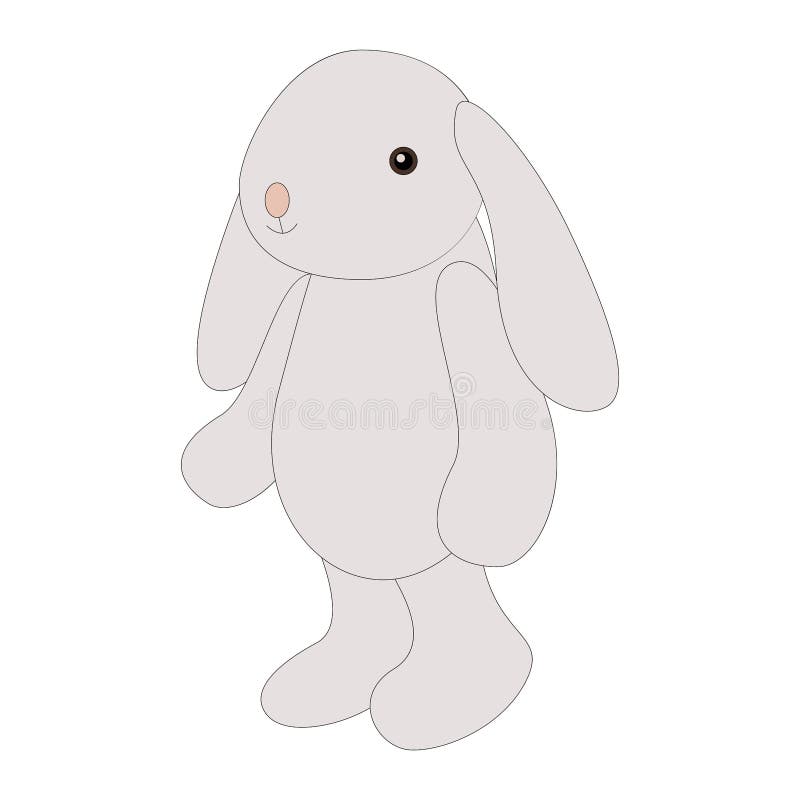 Cute white cartoon bunny stock vector. Illustration of symbol - 206592322