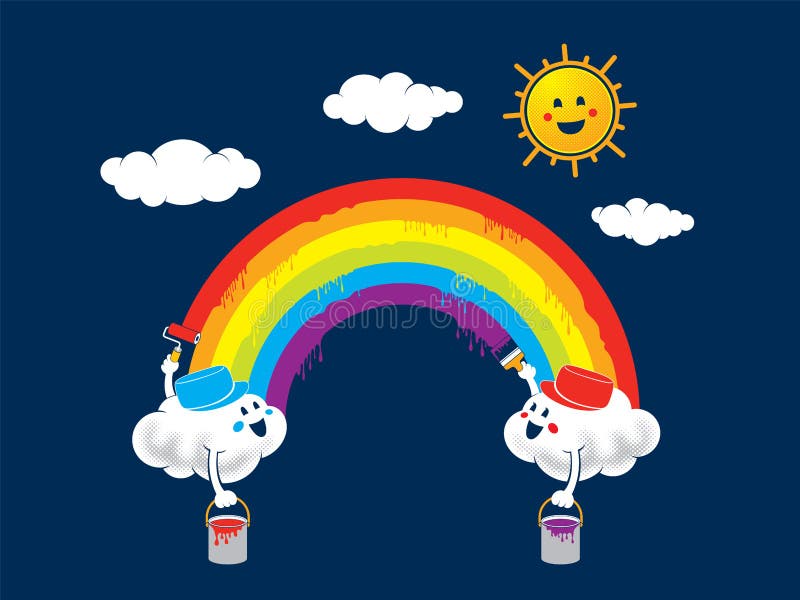Rainbow paint stock vector. Illustration of cartoon - 145466589