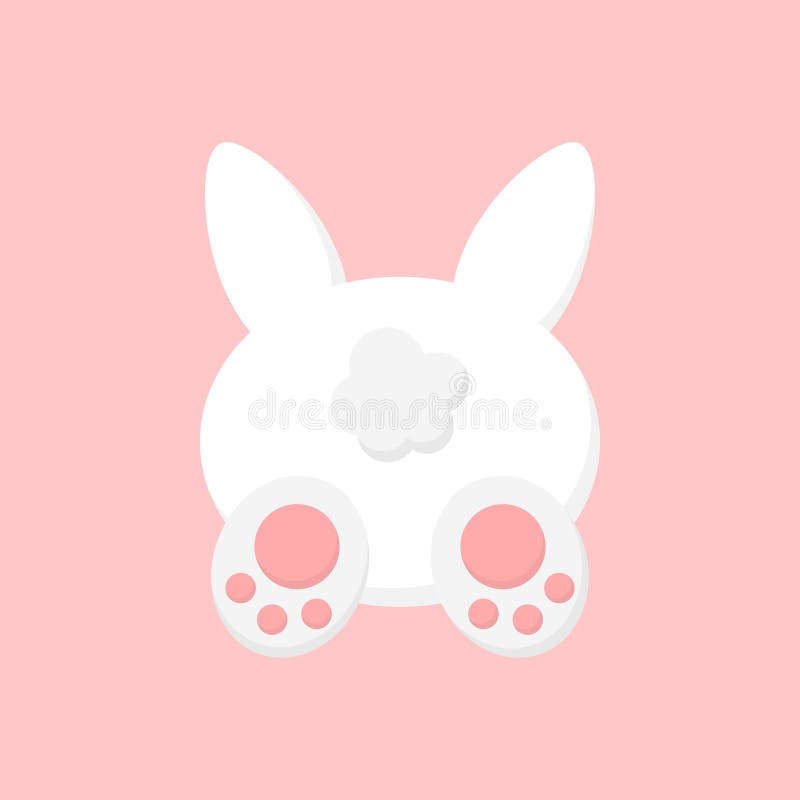 Cute Easter Bunny Rabbit Back View Stock Illustrations – 175 Cute ...