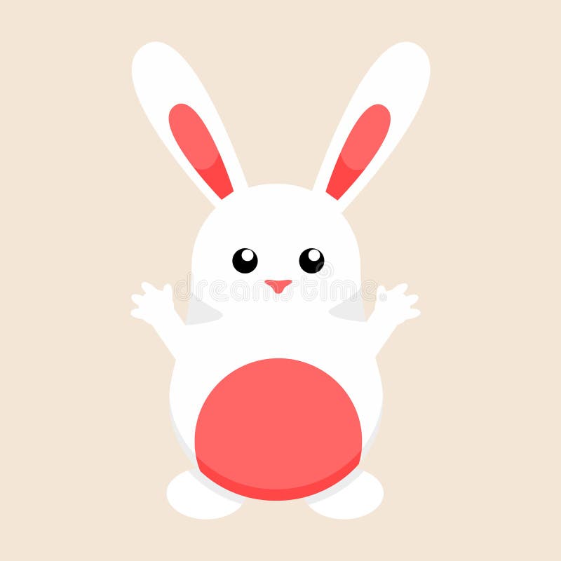 Cute White Easter Bunny Illustration Graphic Stock Vector ...