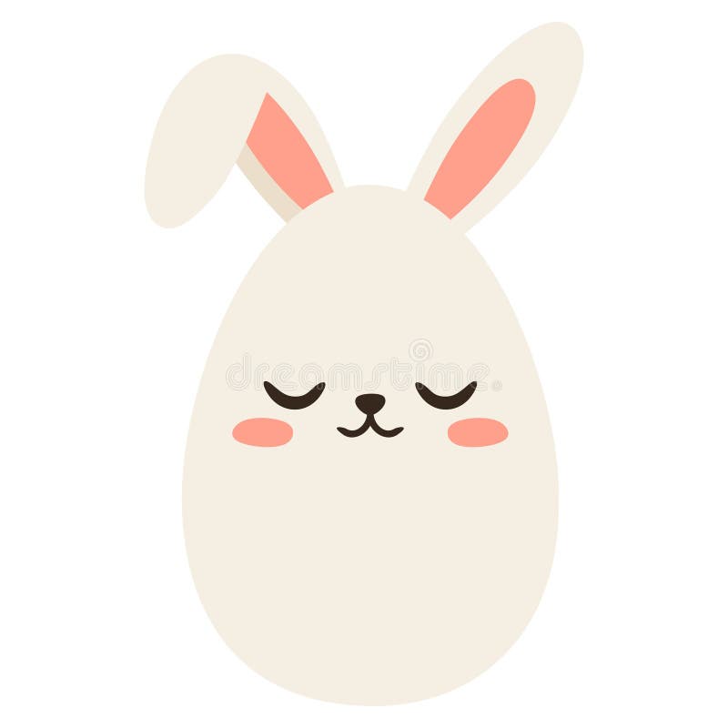 Cute White Easter Egg with Bunny Ears Stock Vector - Illustration of ...