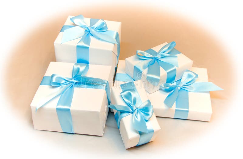 Cute white gift boxes stock image. Image of package, shiny - 12028587