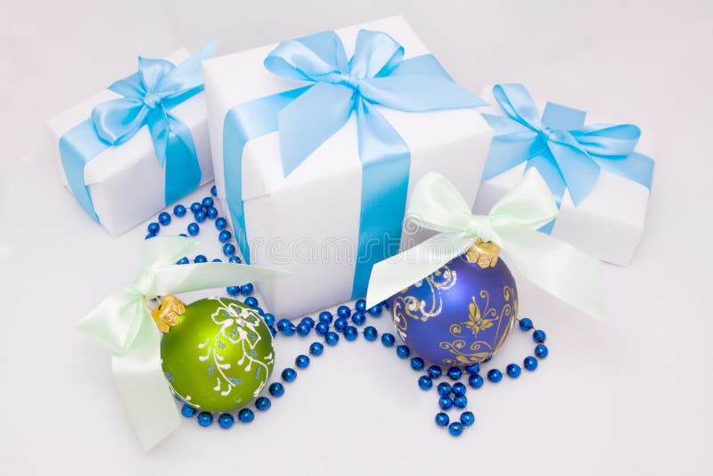 Cute white gift boxes stock photo. Image of holiday, material - 12028564