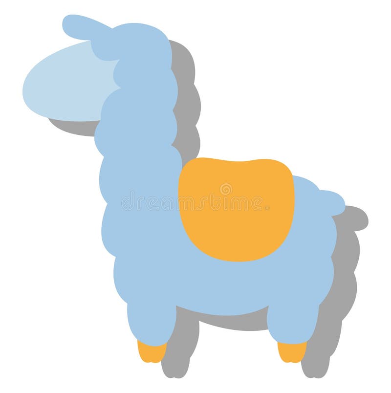 Cute white llama, icon stock vector. Illustration of wildlife - 259785685