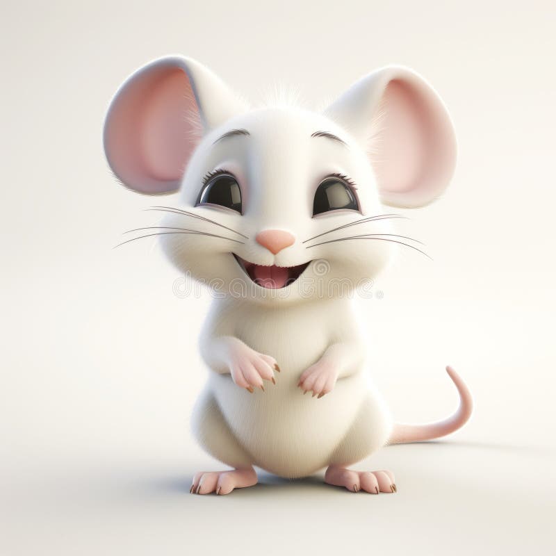 Cute White Mouse 3d Tutorial Image for Your Project Stock Illustration ...
