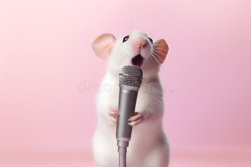 White Rat Singing Pink Background Stock Photos - Free & Royalty-Free ...