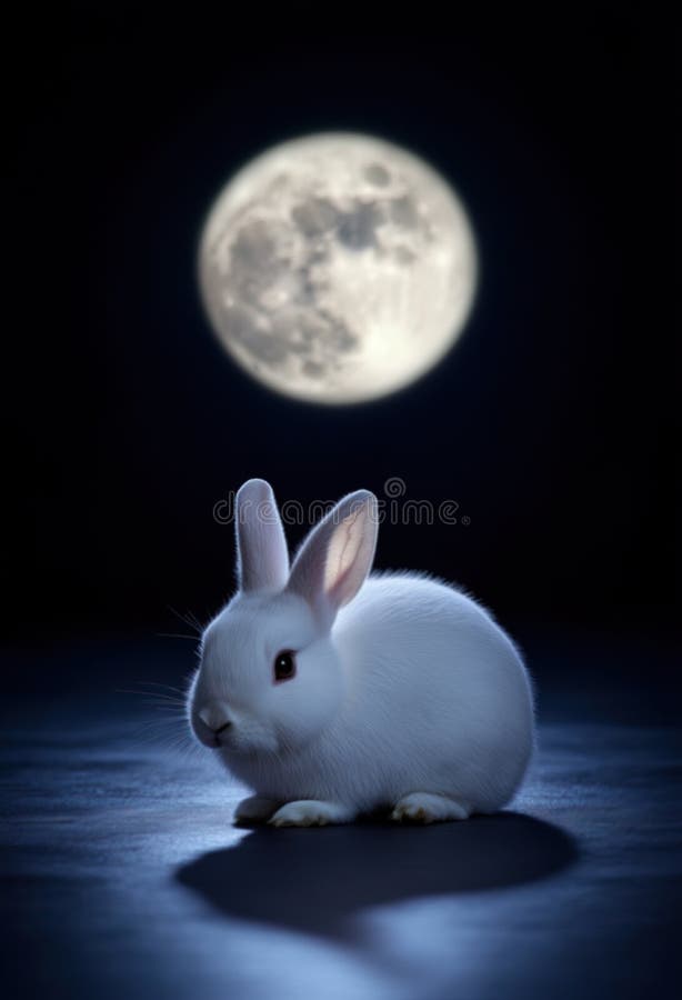 Rabbit Sitting Moon Stock Illustrations – 653 Rabbit Sitting Moon Stock ...