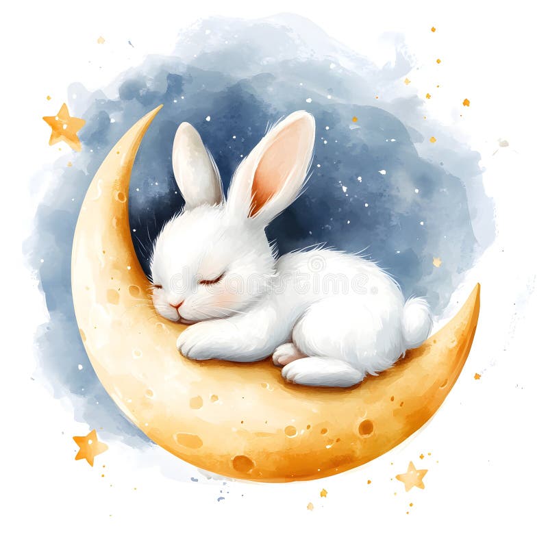 A Rabbit Sleeping on Tonight Dreams, Good Night and Sweet Dreams. Wake ...
