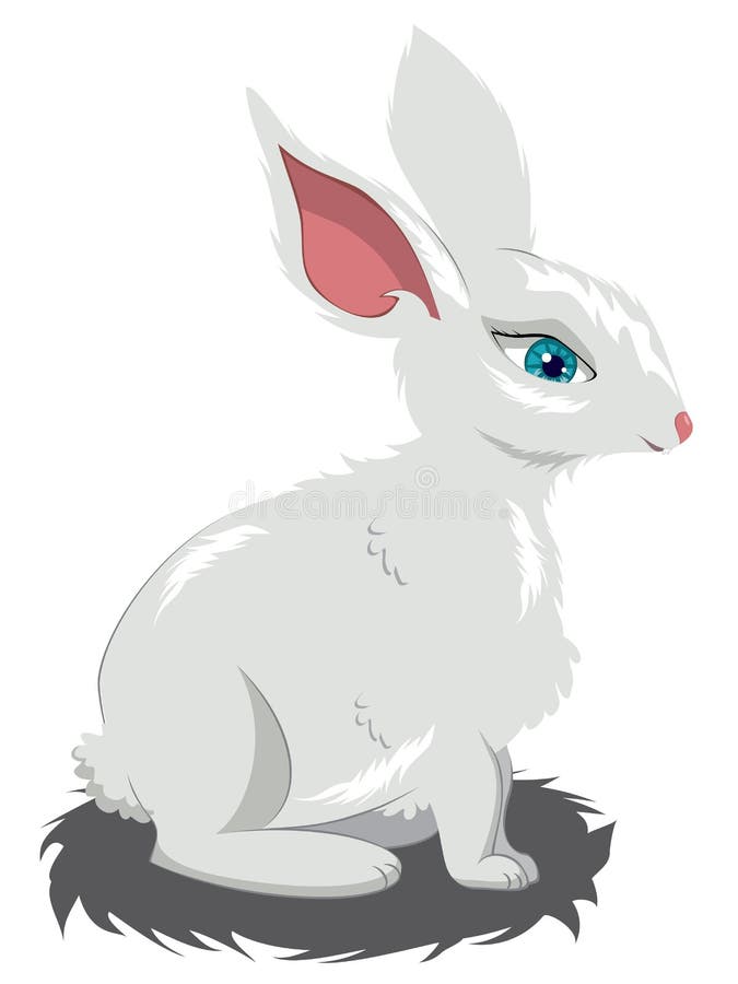 Cute White Rabbit stock vector. Illustration of stylized - 78691579
