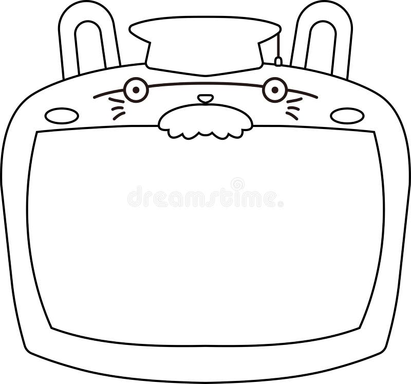 Cute White Rabbit Whiteboard Outline Stock Vector - Illustration of ...